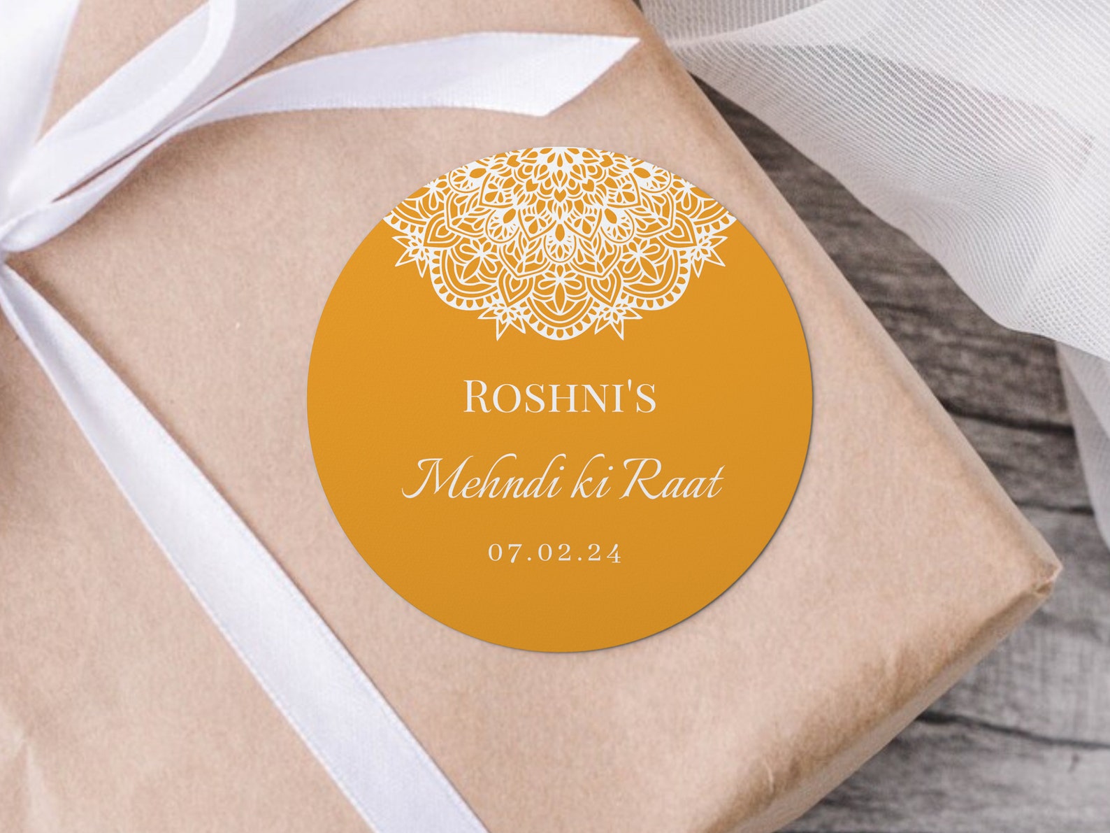 Lace Mandala Round Sticker Template Editable Template for Mehndi Party ...