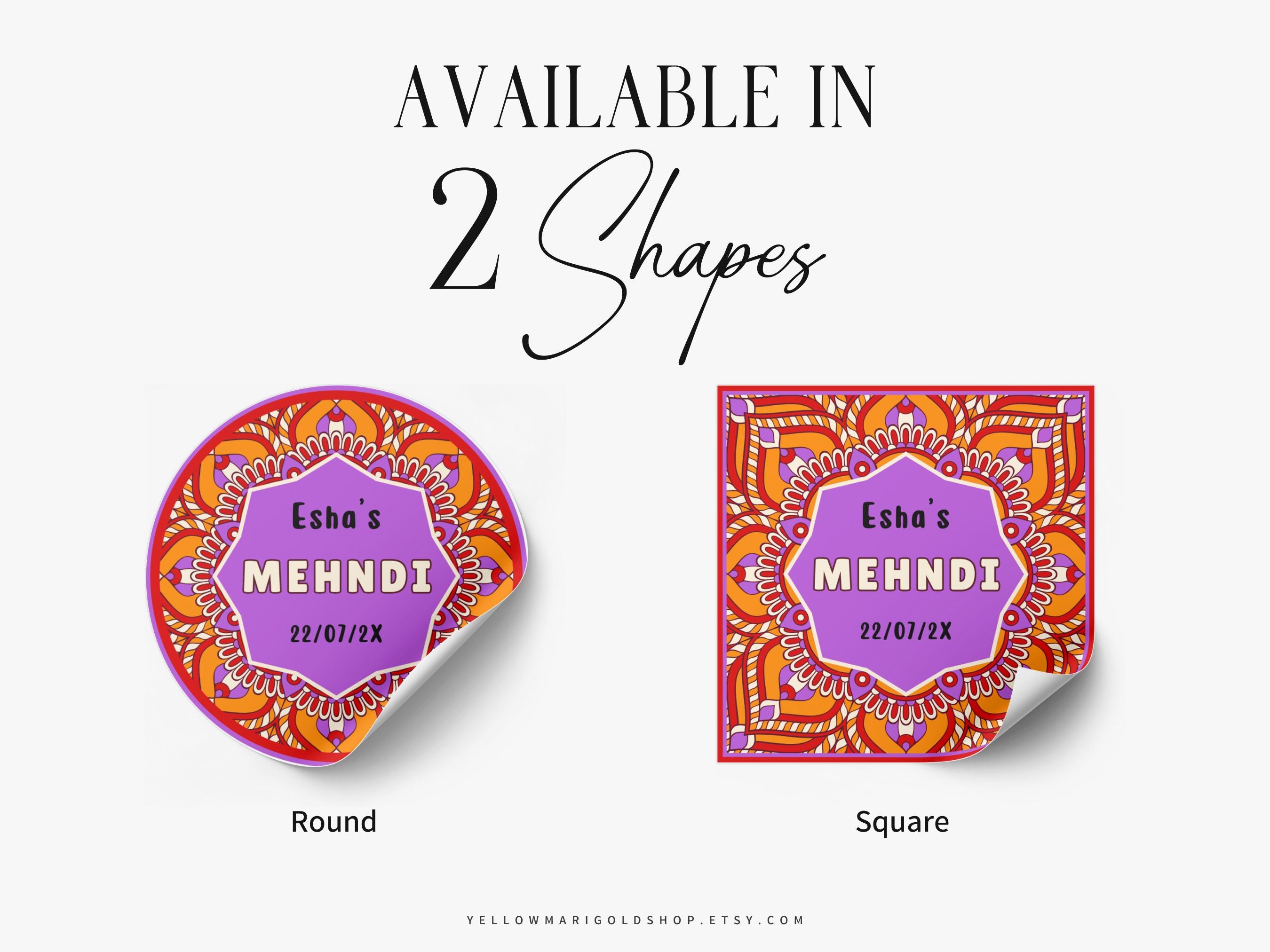 Colourful Mandala Round Sticker Template | Editable Dholki, Sangeet ...
