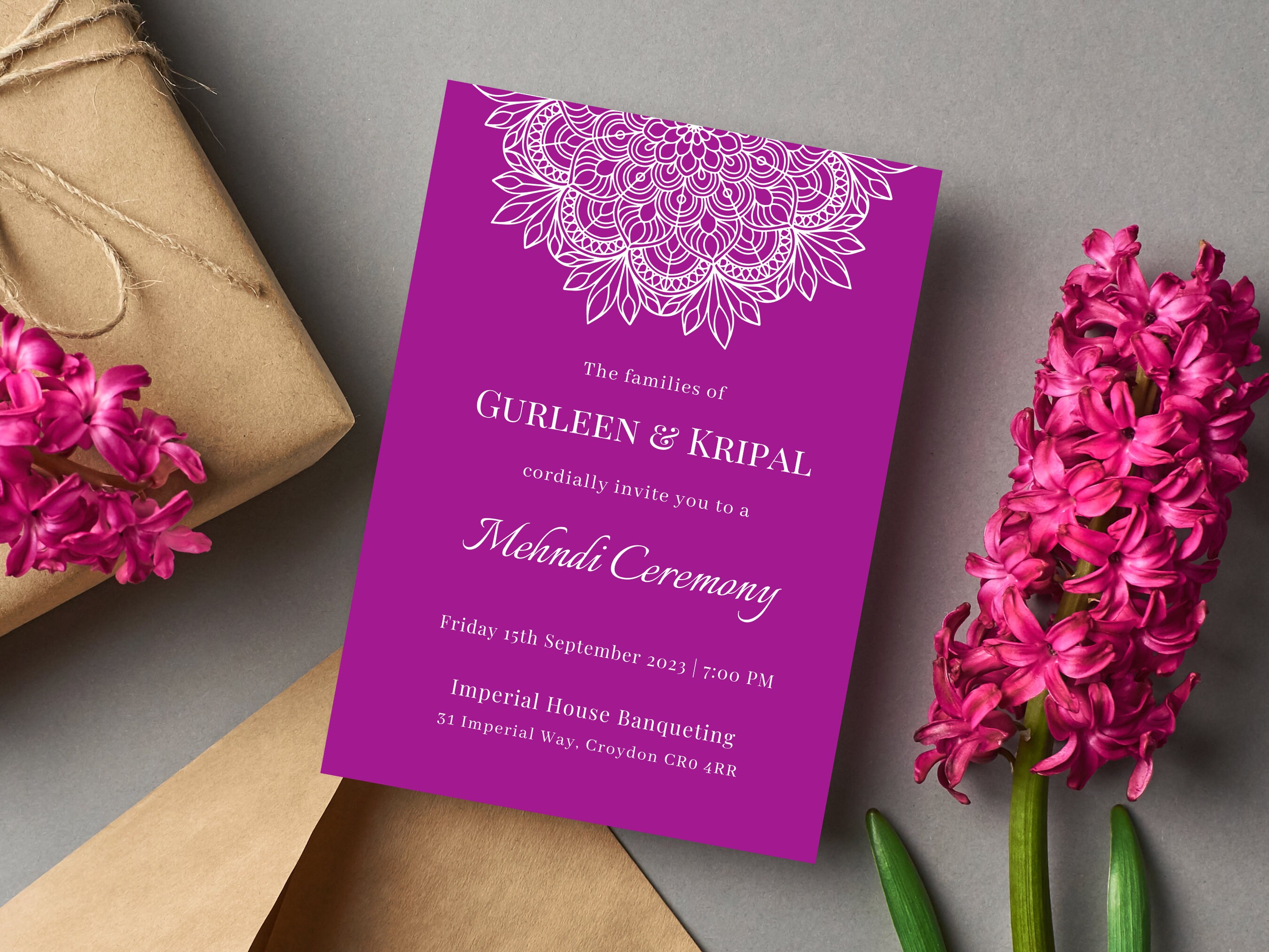 Mehndi Invitation Editable Template Engagement Sangeet Haldi Wedding Printable Canva Template