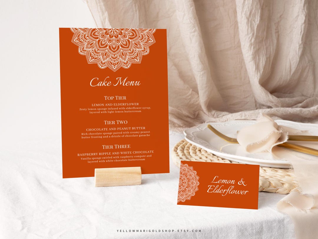 Lace Mandala Menu and Buffet Card Bundle | Menu Template Place Card ...