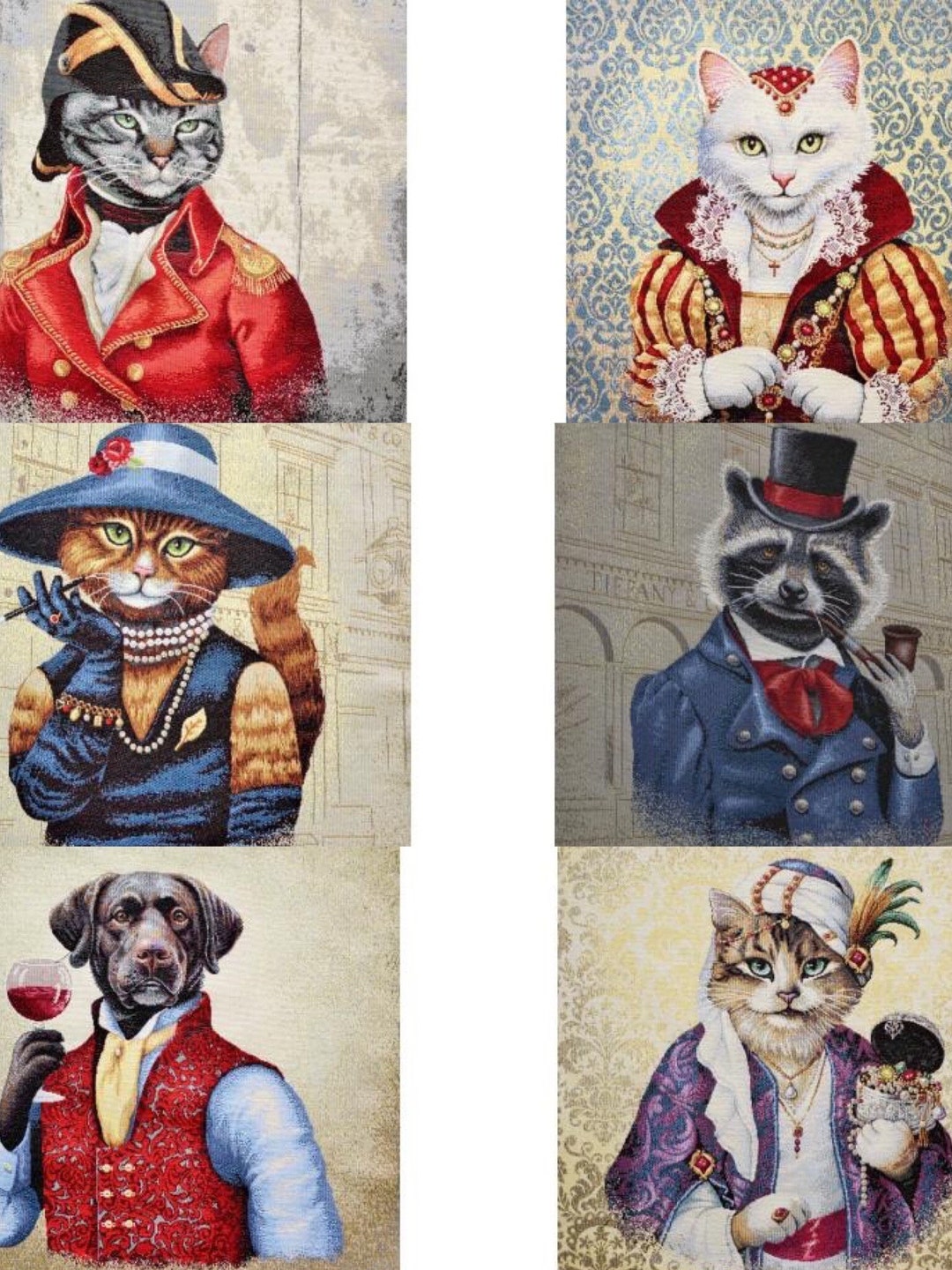 Gobelin Panel 47cm X 47cm Dogs Pattern Cats Animals Pillows Panels ...