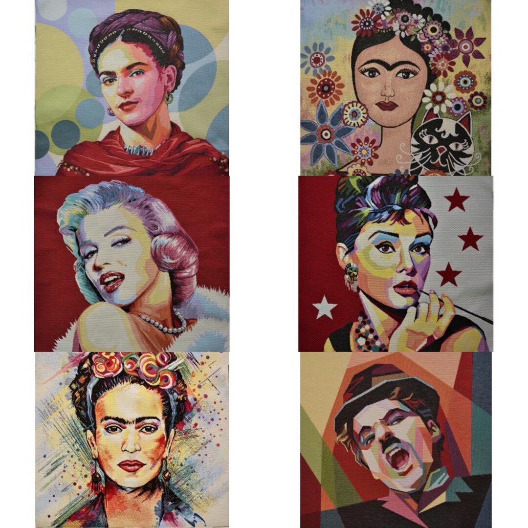 Gobelin Panel 47cm X 47cm Dogs Pattern Cats Famous People Audrey Bowie ...