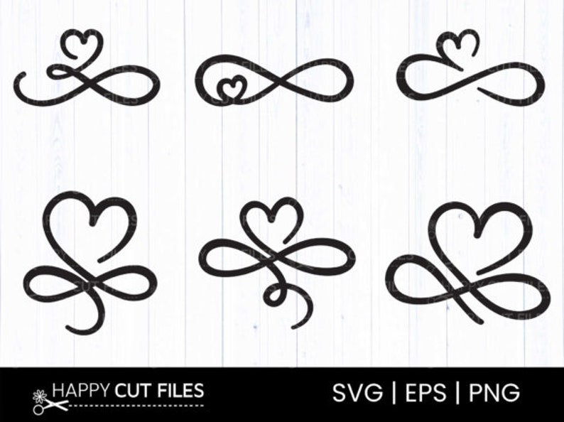 Infinity Hearts Paw Prints Over 100 Hearts SVG - Etsy