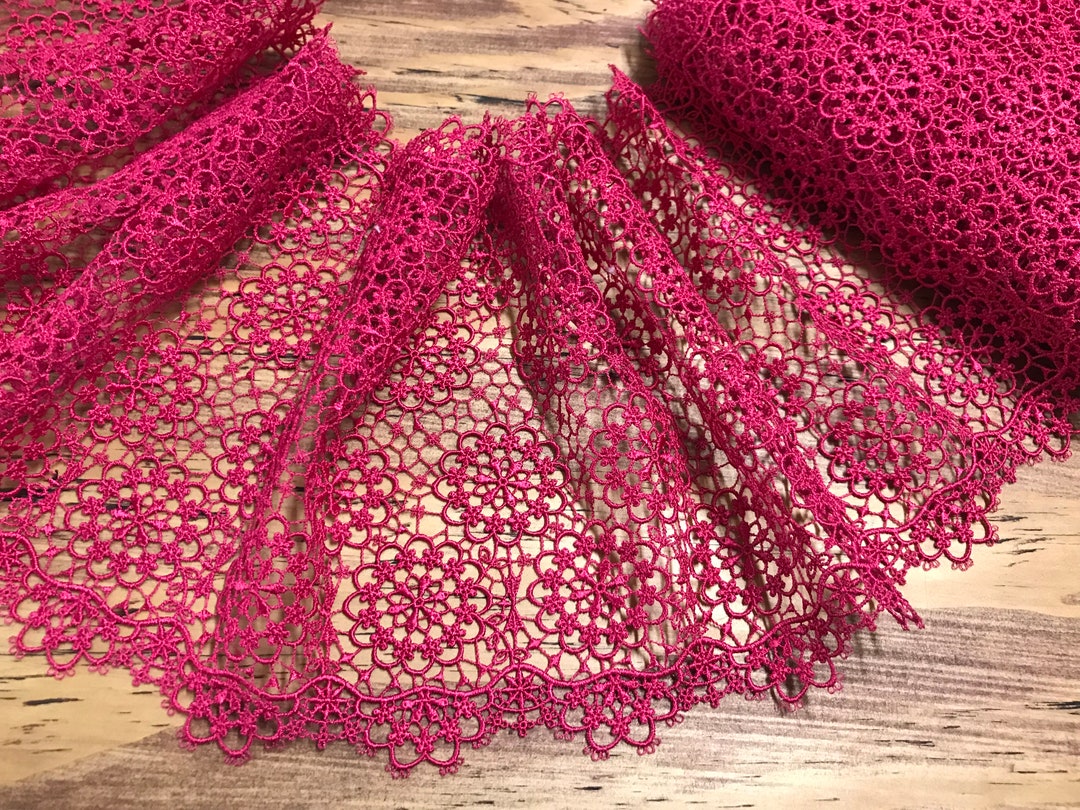 Rose Color Soft and Shinny - Italian Embroidered Lace - 21 Cm Wide. - Etsy