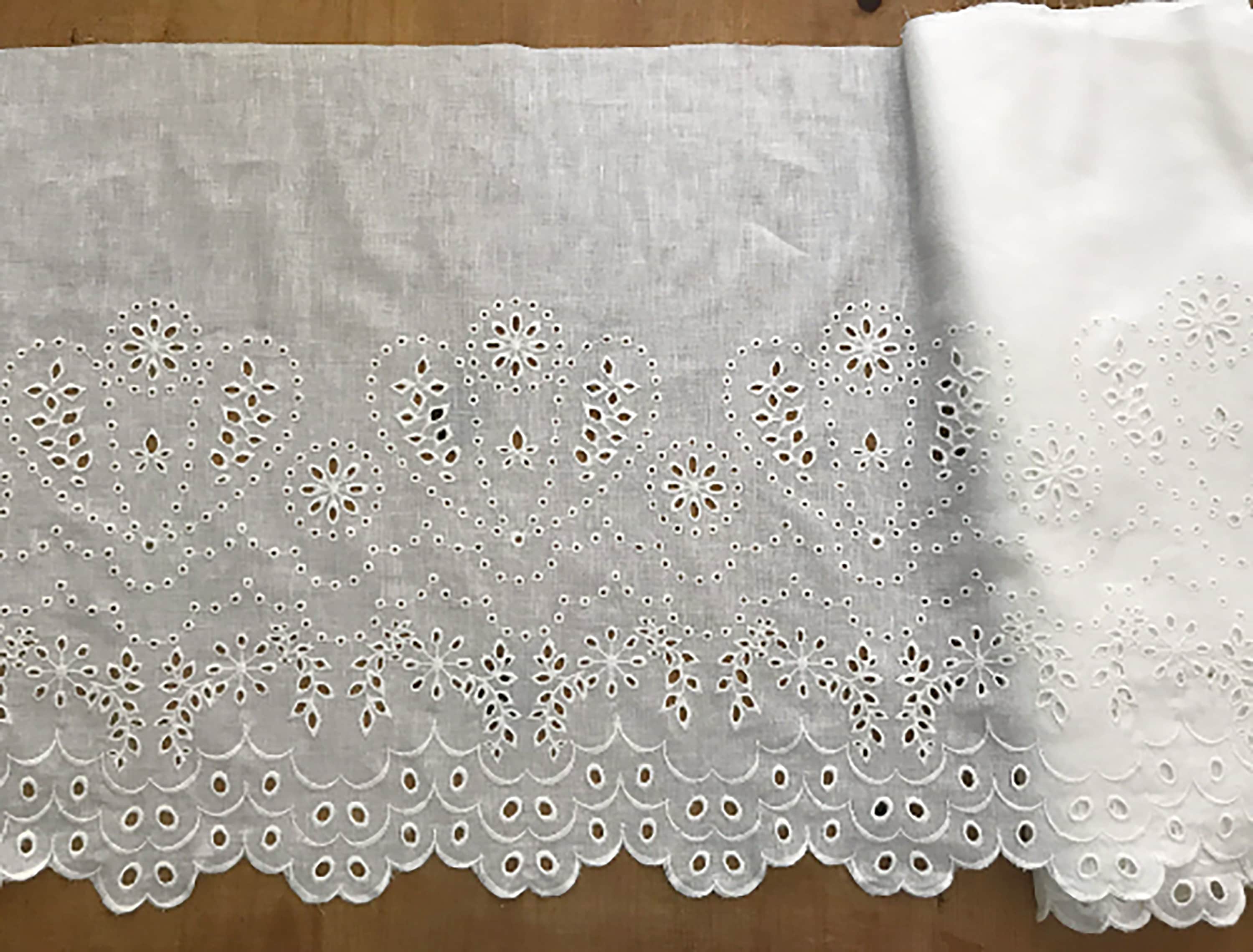 Natural White Embroidery Linen Lace Broderie Anglaise Lace - Etsy