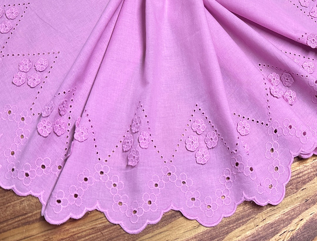 English Rose Color- Broderie Anglaise on Voile - 25 Cm Wide. - Etsy