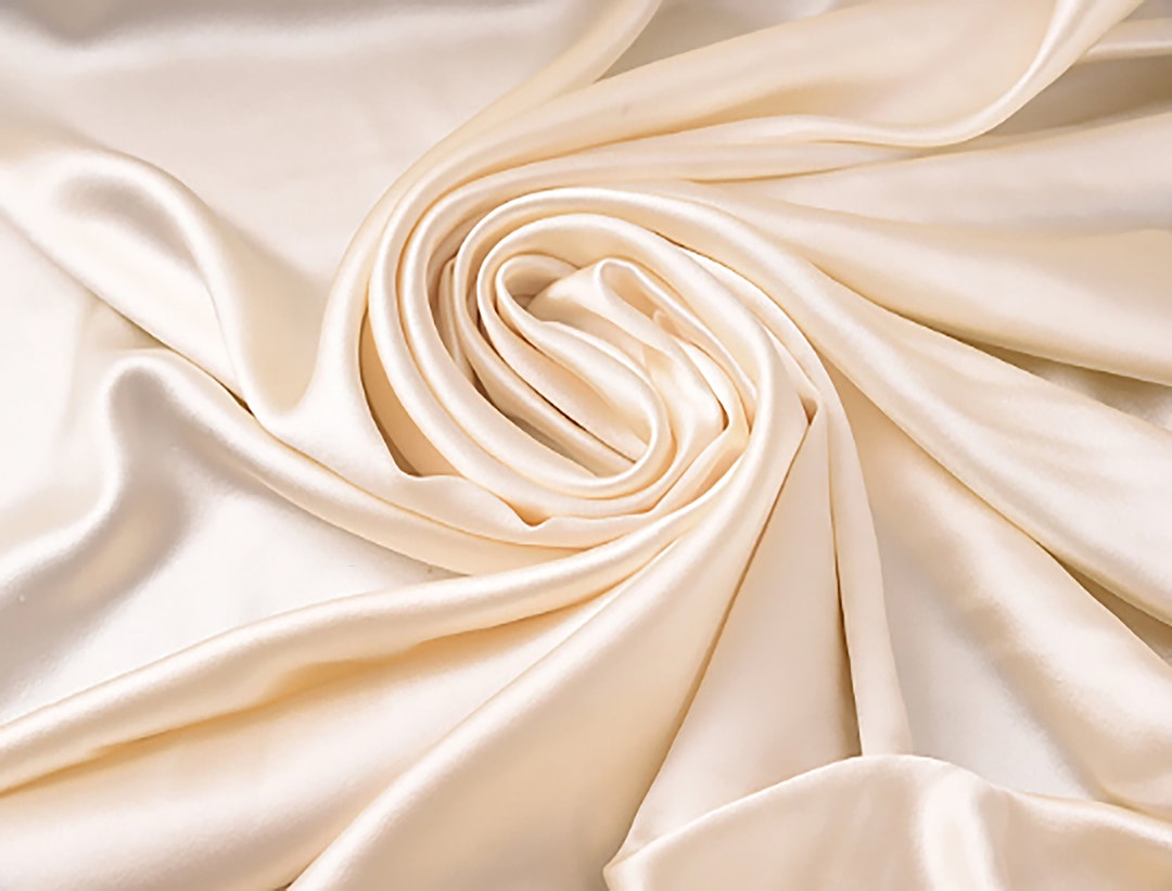Cream Color Double Ply - Silk Satin - Mulberry Silk, 30 Mm - 140 Cm ...