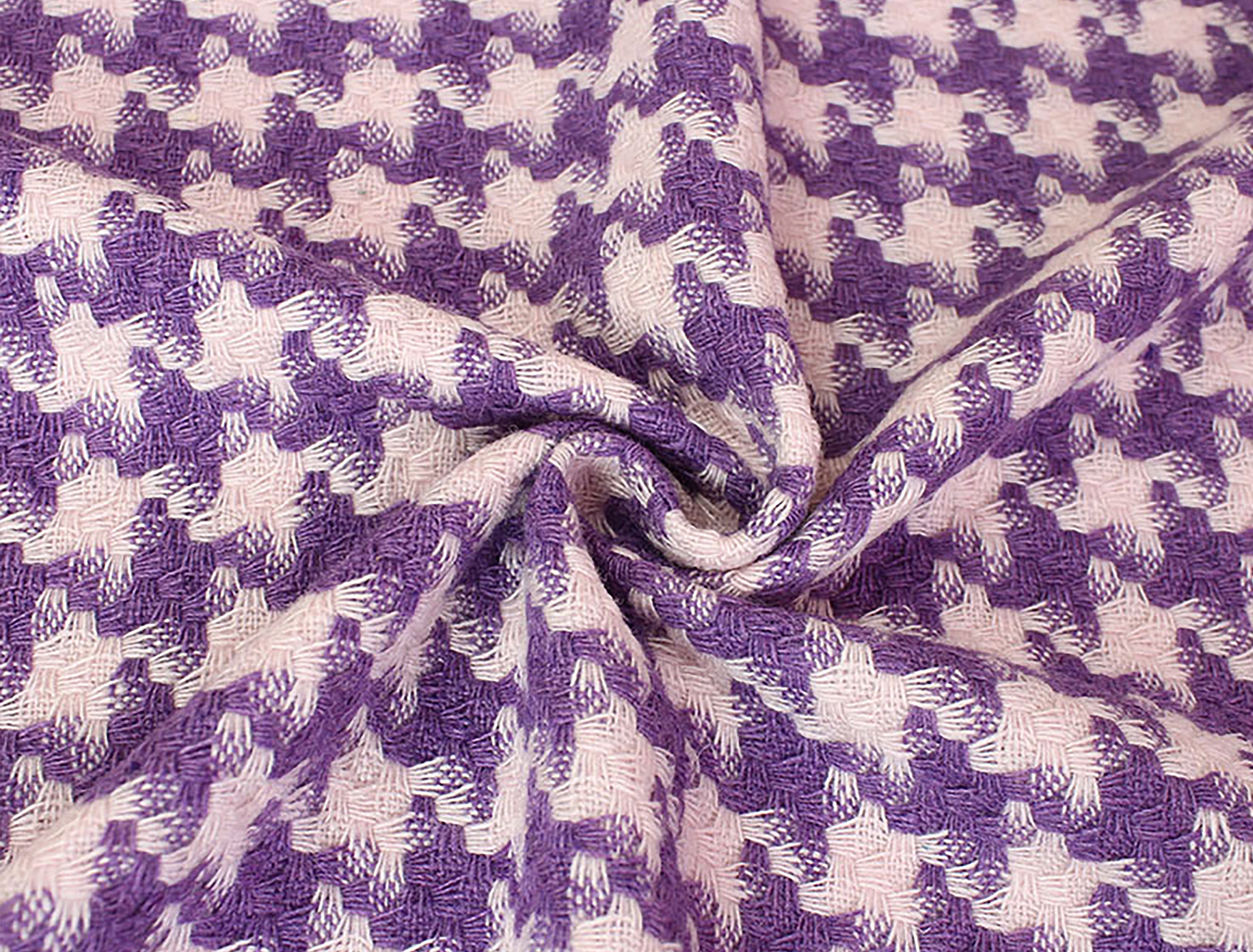 Purple/blush Pink Houndstooth Pattern Double Faced French - Etsy