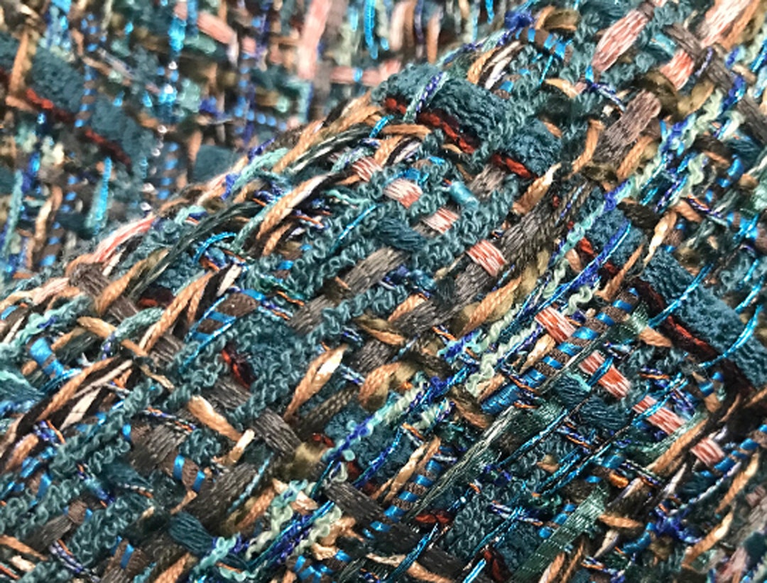 Shades of Blue/teal/tans French Tweed 150 Cm Wide. - Etsy
