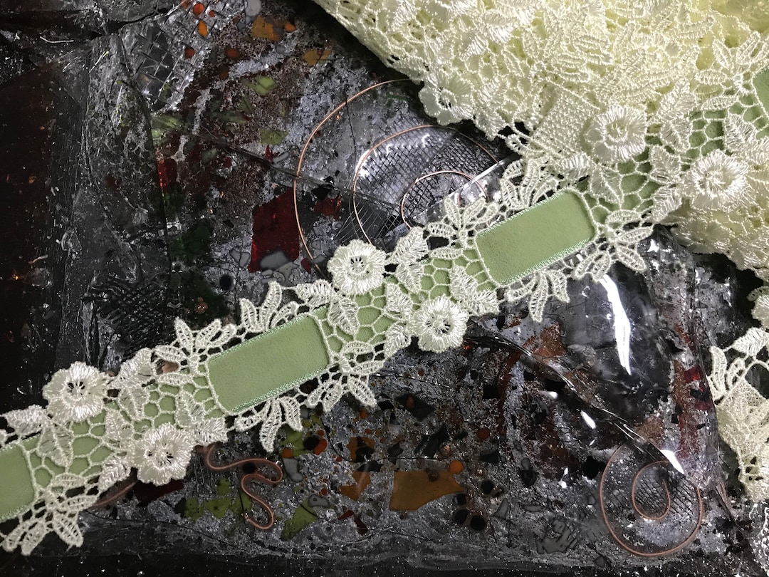 Light Green With Ribbon Insert - Italian Lace - 4 Cm Wide. - Etsy