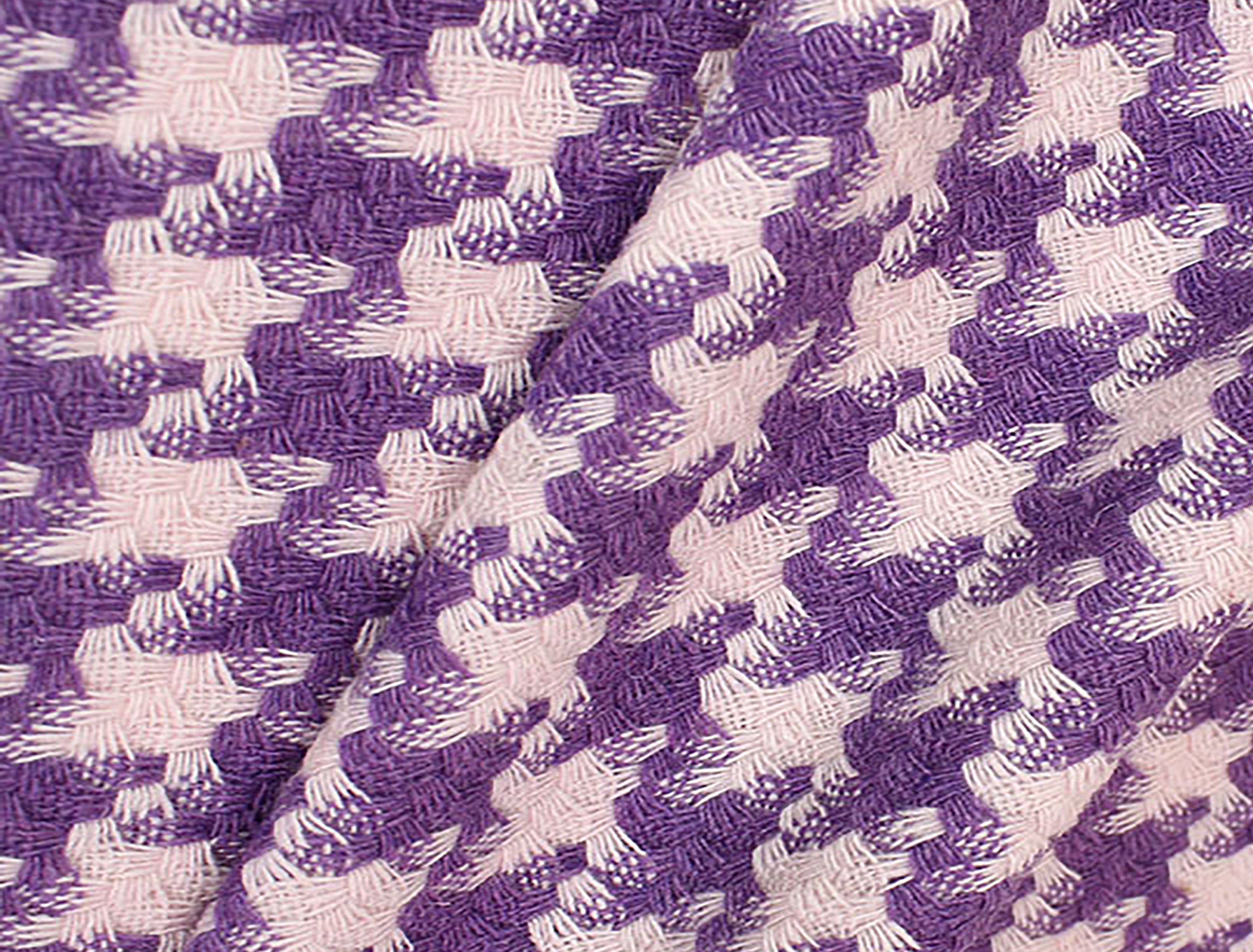 Purple/blush Pink Houndstooth Pattern Double Faced French - Etsy