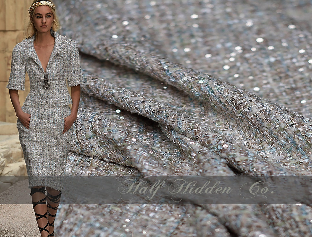 Multi Pastel Colors With Small Sequins French Tweed 150 Cm Wide. - Etsy