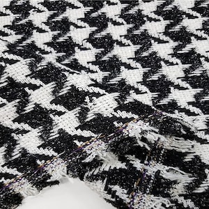 Black and White Houndstooth - Shimmering French Tweed - 150 Cm Wide. - Etsy