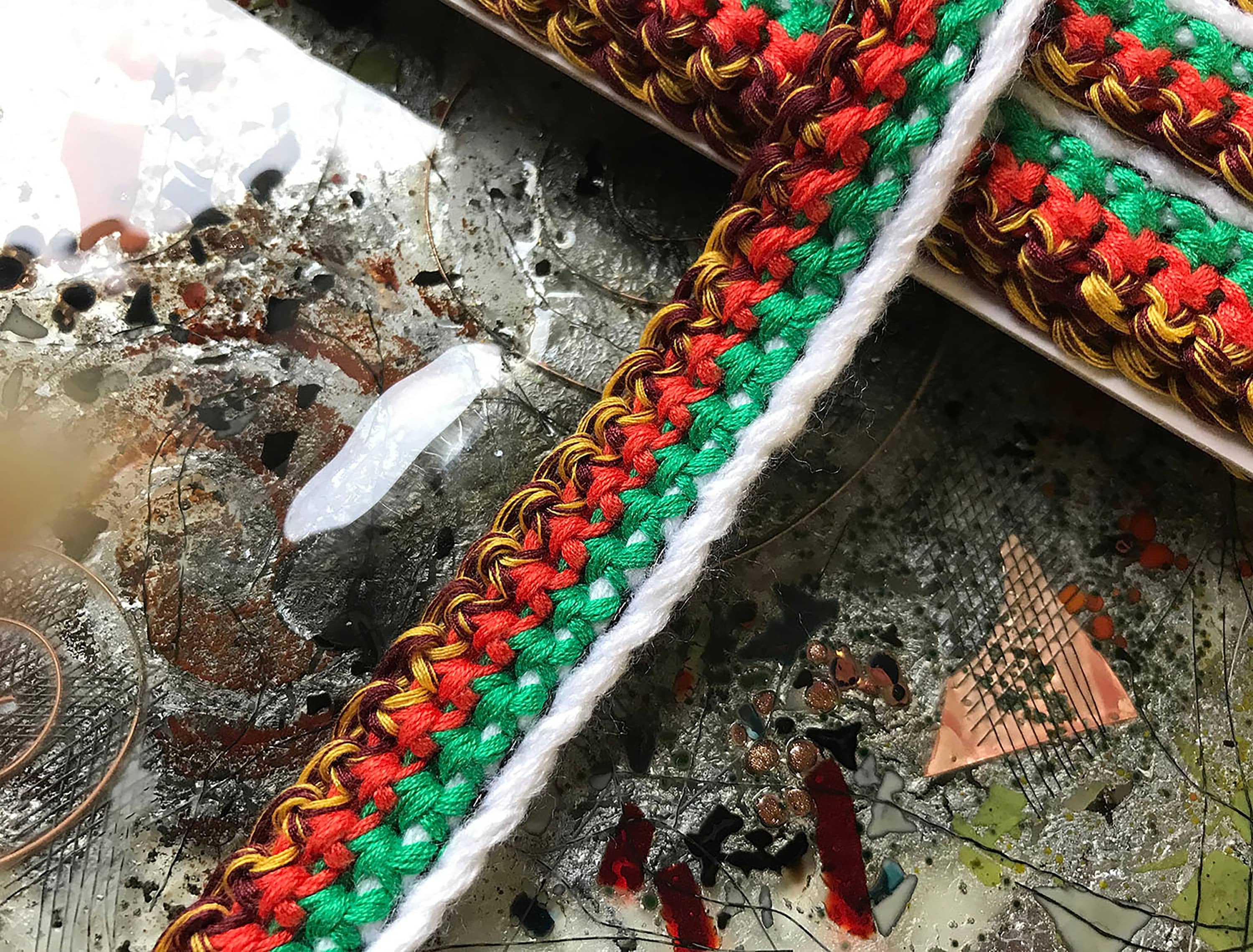 Multi Color W/ribbons French Tweed 150 Cm Wide. - Etsy