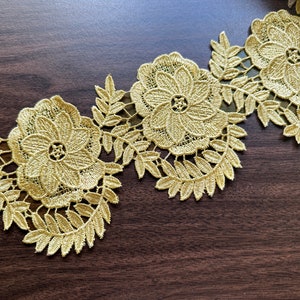 Gold and Shinny - Italian Embroidered Lace - 11.5 Cm Wide. - Etsy