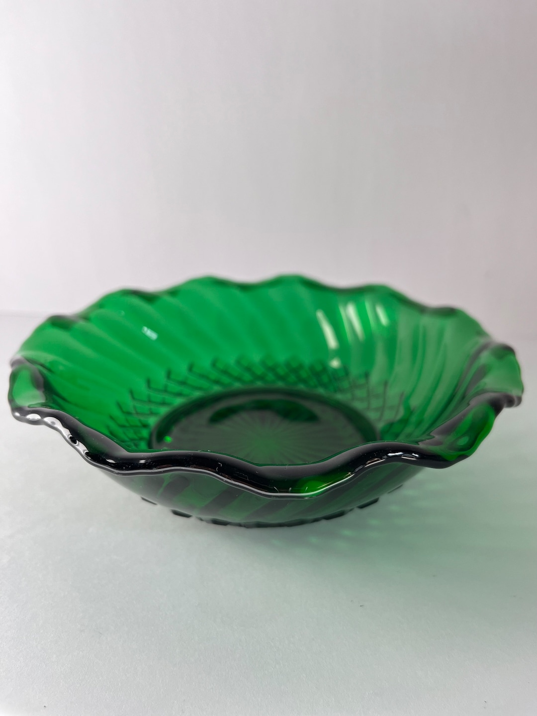 Vintage Anchor Hocking Bowl Forest Green Bowl Emerald Green Bowl ...