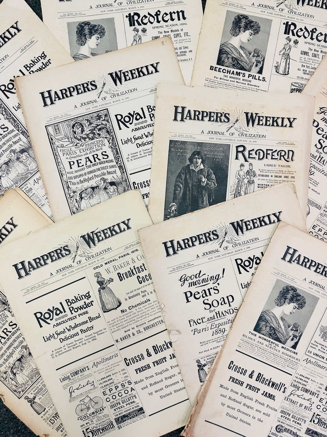 4 Pages of Vintage Advertisements, Scrapbooking Paper, Crafting ...