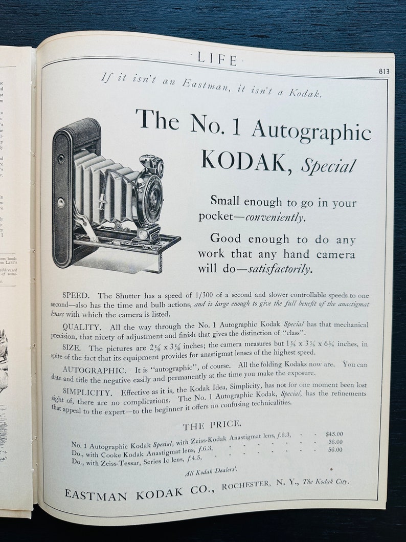 Vintage 1914 Kodak Advertisement, for Digital Download, Ads ...