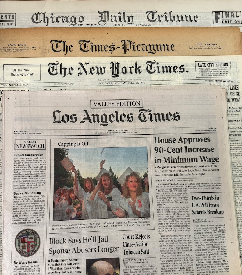 AUTHENTIC Birthday Newspapers From the Week You Were Born or Centuries ...