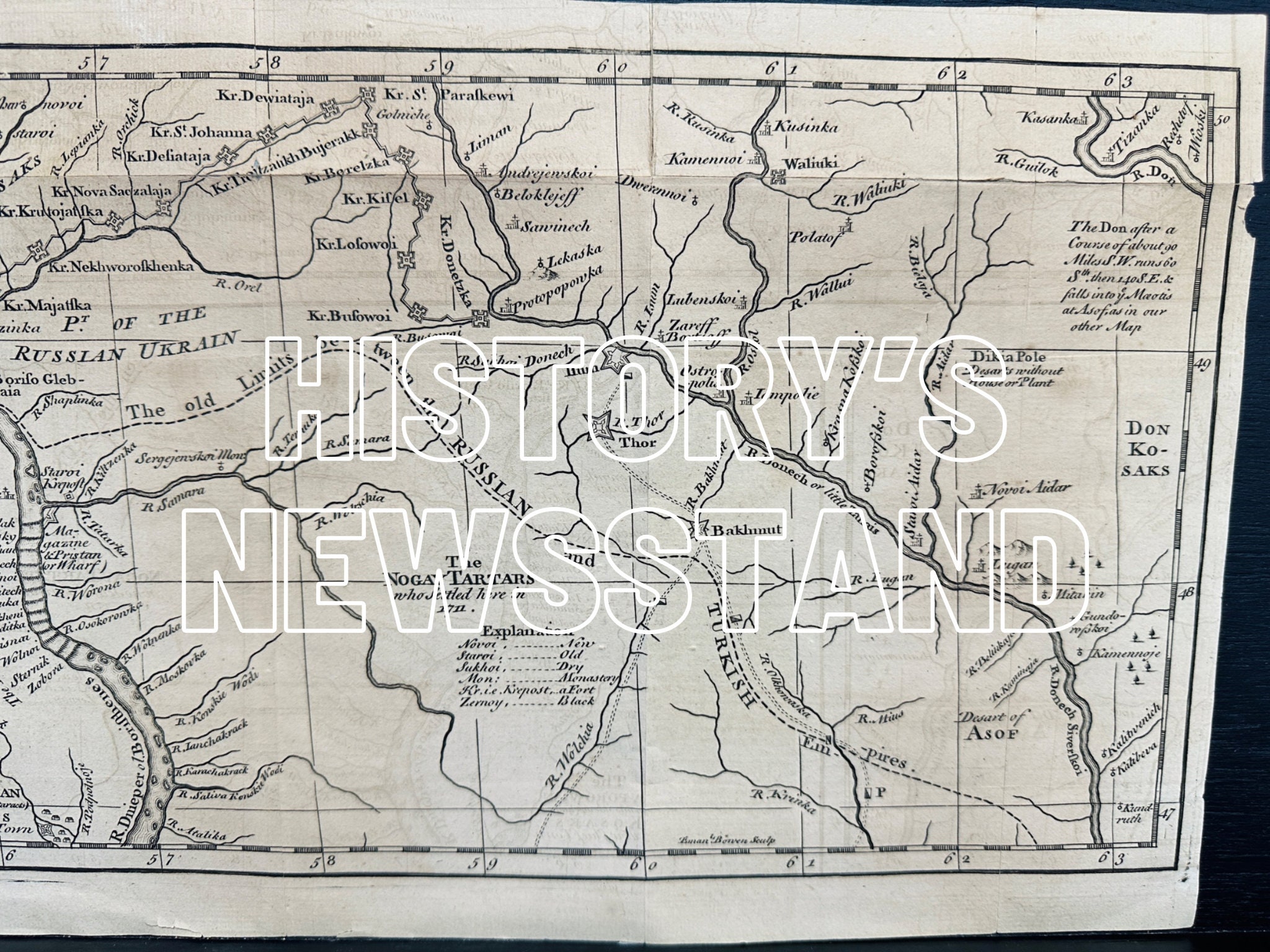 1732 Map of Russia and Ukraine, Digital Download, Printable Art Work ...