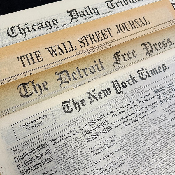 Antique Newspaper - Etsy