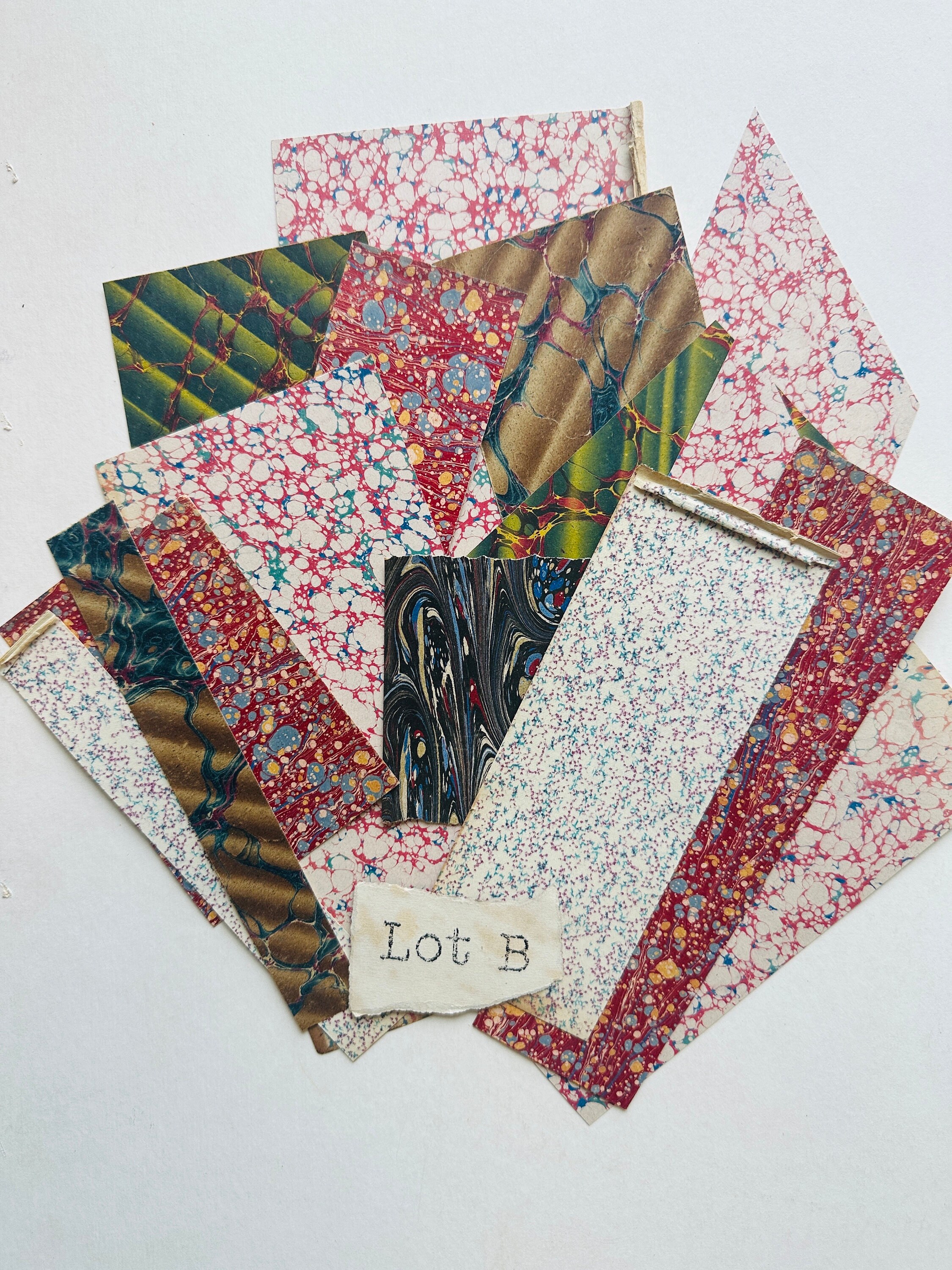 Marble Paper Scraps, Vintage Paper, Scrapbook Supplies, 1800s Ephemera ...