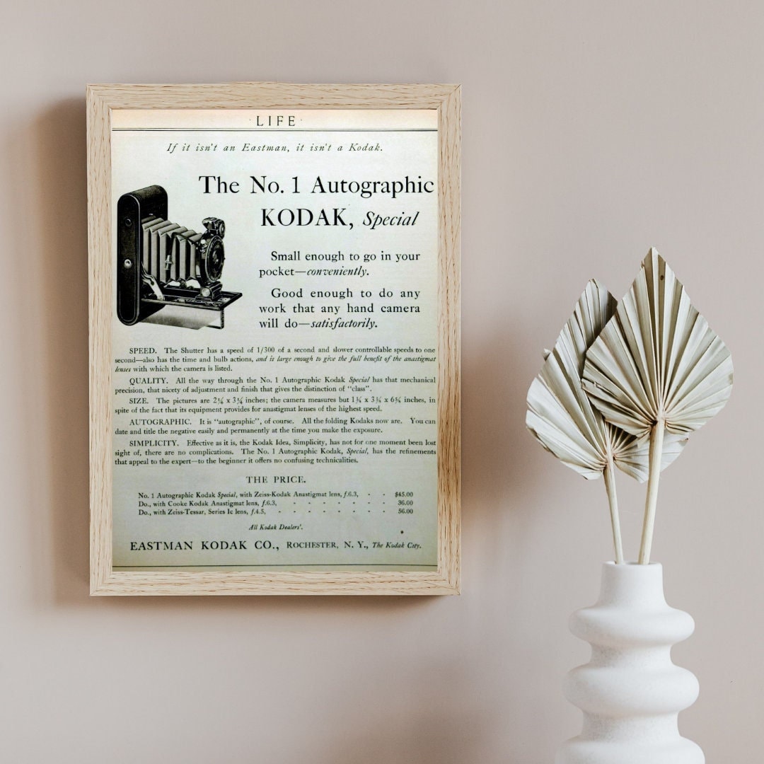 Vintage 1914 Kodak Advertisement, for Digital Download, Ads ...