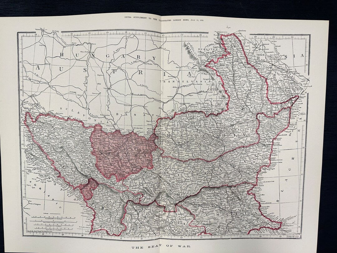 Late 1800's European Map, War Map, 1872 Map - Etsy