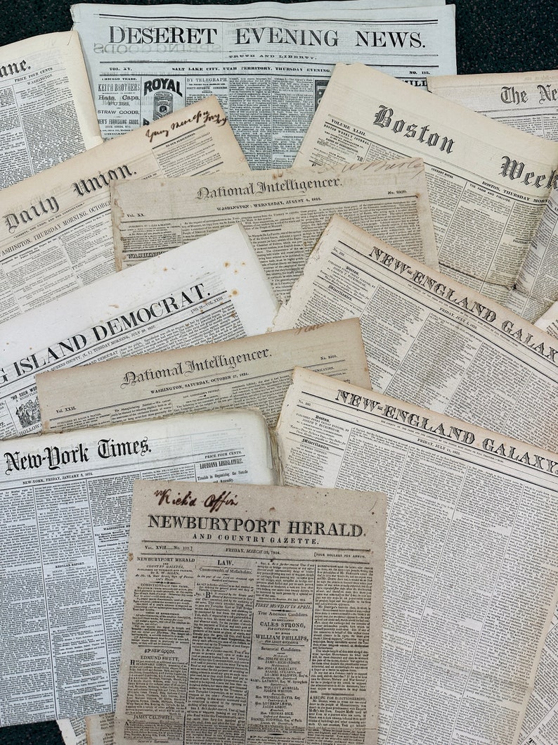 Pre-vintage 1800’s Newspaper - Etsy