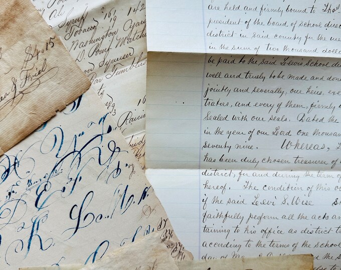 Antique Handwritten Notes, Scrapbook Ephemera, Journal Supplies, 1700's ...
