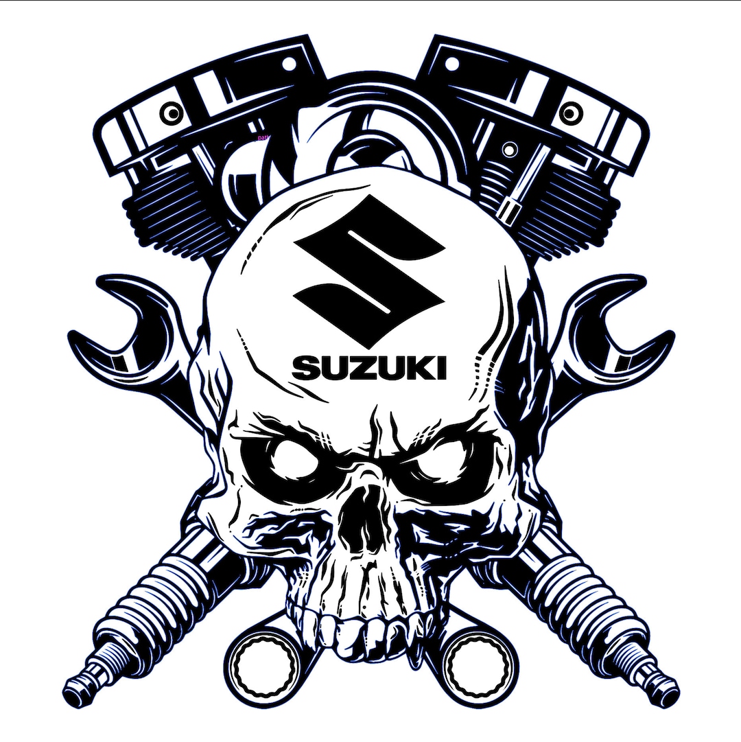 Suzuki Motorcycle Skull Logo - Etsy