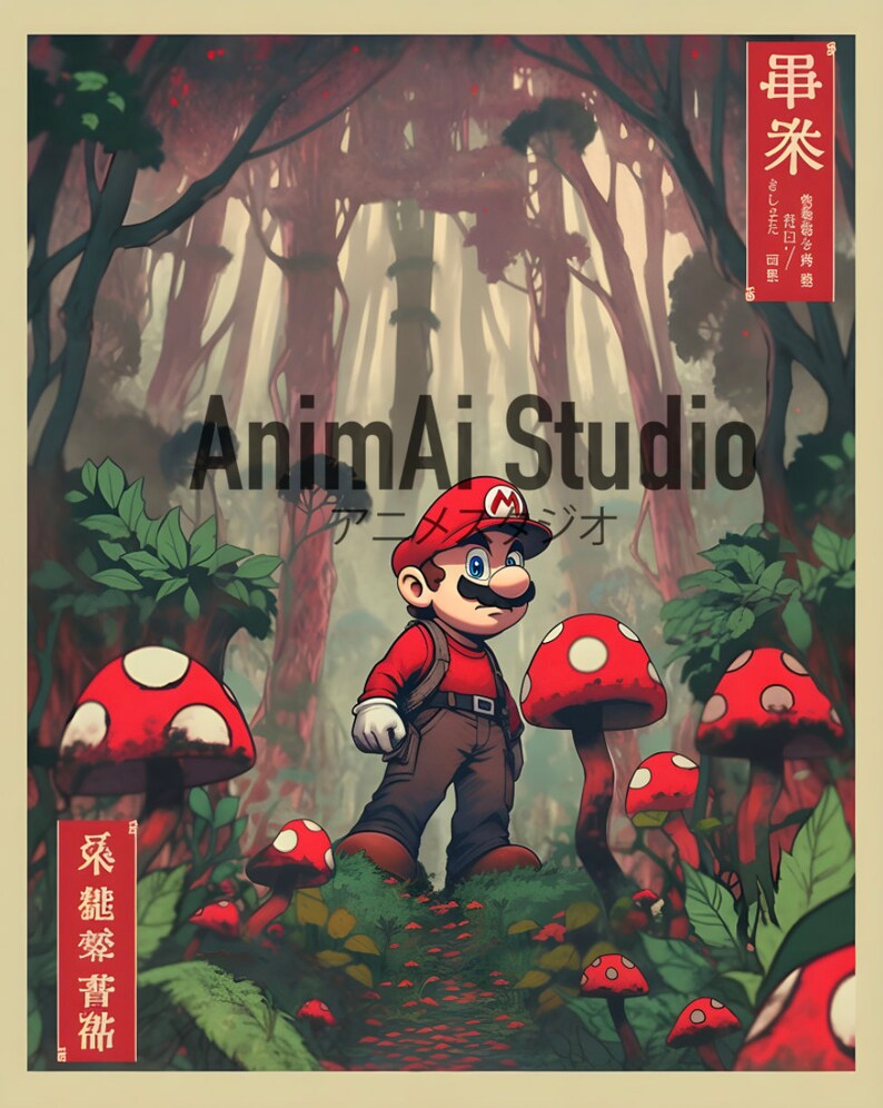 Mario, Link, Ash and Pikachu, Triple Pack, Japanese Tapestry Style ...