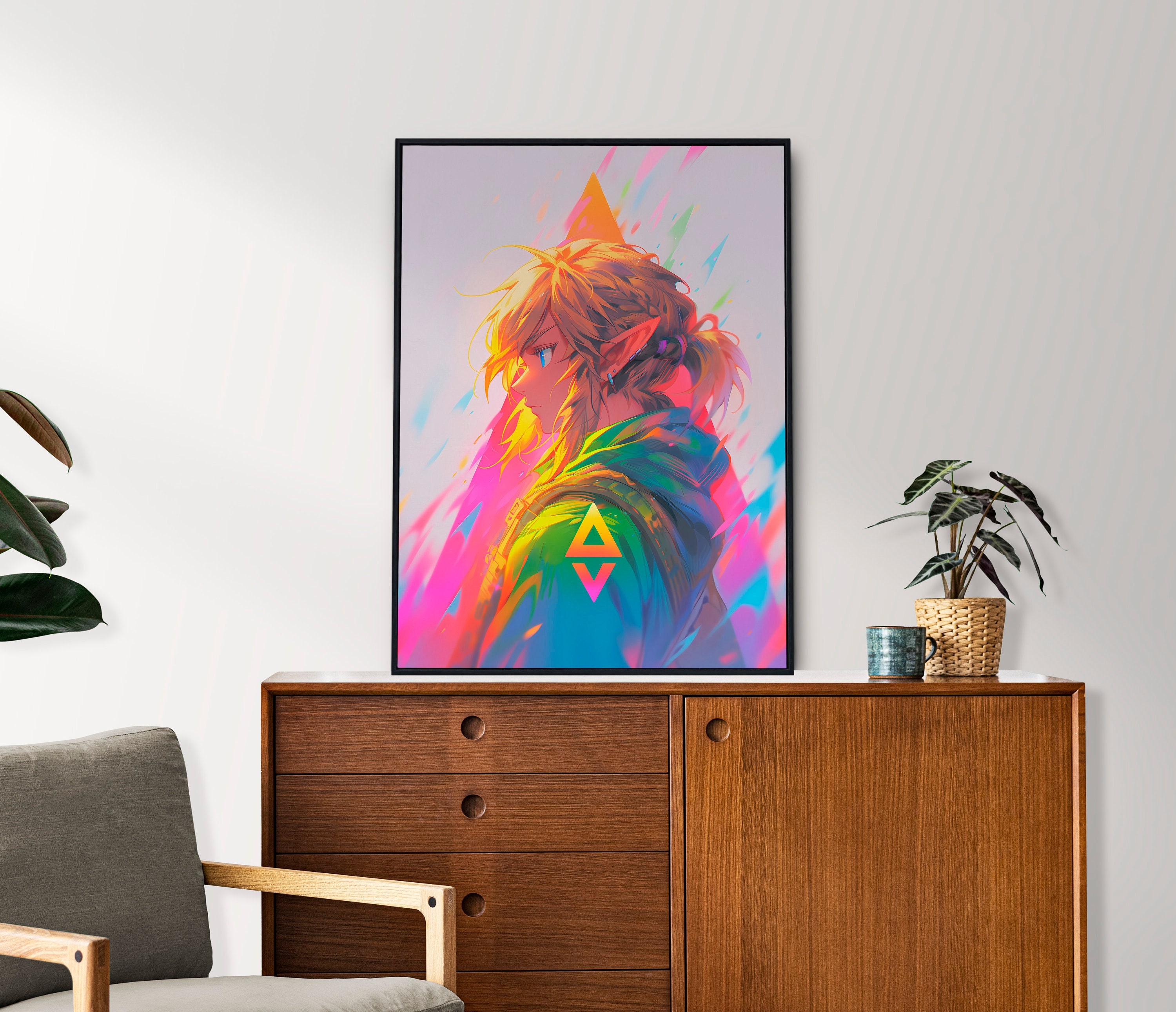 Link Legend of Zelda Colour Splash White Anime Poster - Etsy