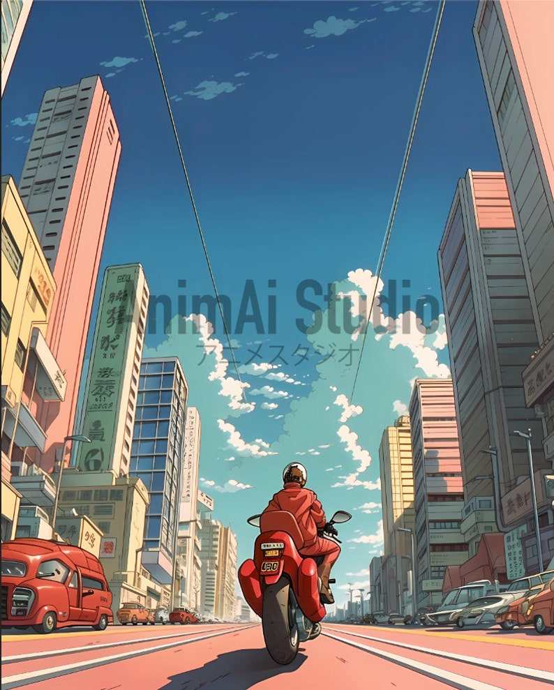 Akira Style 2, Digital Poster, Digital Print, Japanese Style Art, Home ...