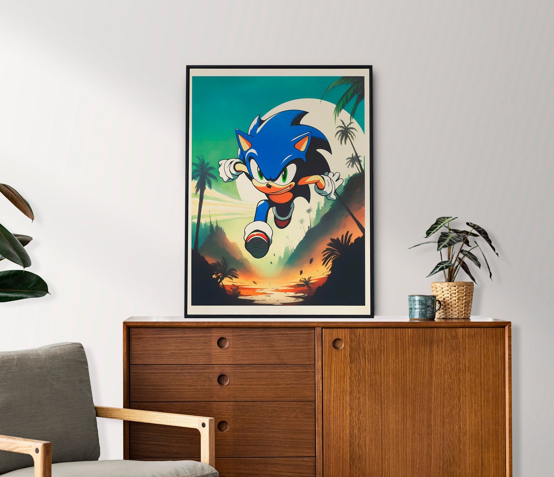 Sonic the Hedgehog, Old School Japanese Poster, Retro, Anime Poster ...