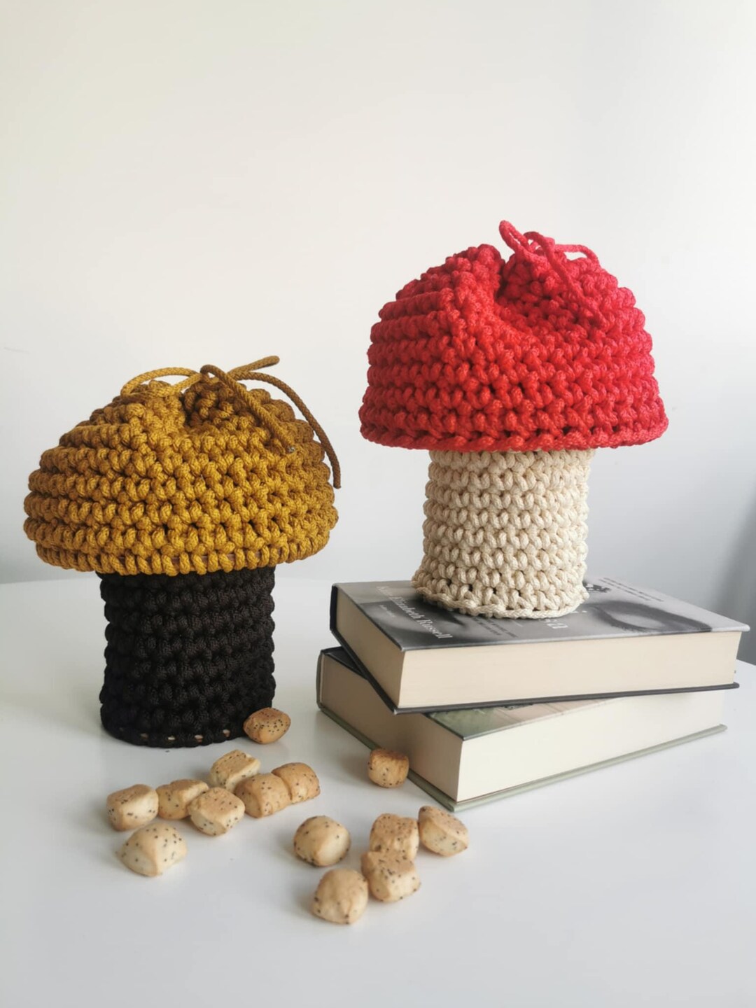 Basket for Gifts Mushroom, Crochet Baskets. Home Organizer Crochet Box ...