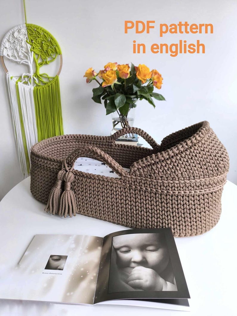 Crochet Doll Basket Pattern: Baby Cradle Instructions (PDF Pattern) - Etsy