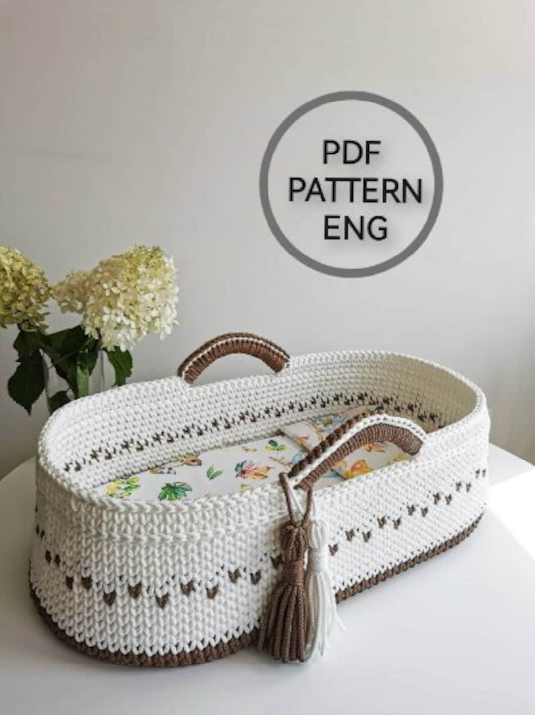 Crochet Baby Basket Pattern Pdf Pattern , Moses Basket Pattern, Digital ...