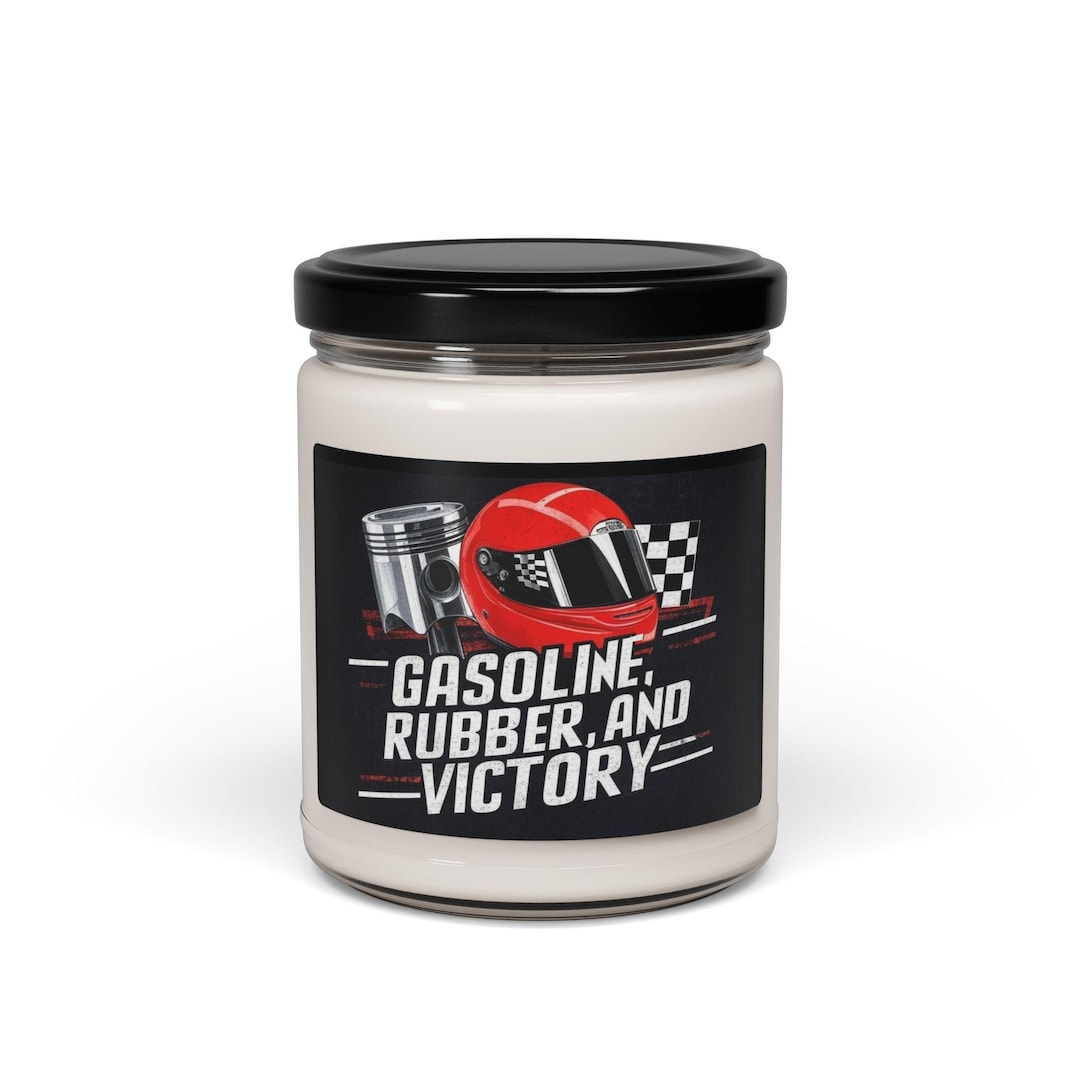 Gasoline, Rubber, and Victory Scented Soy Candle - 9oz Candle - Etsy