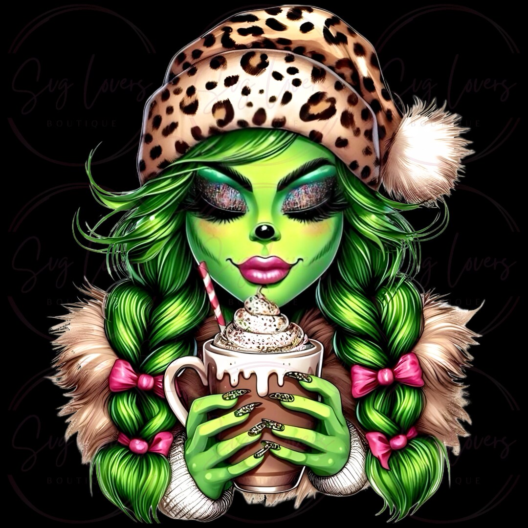 Lady Grinch PNG / Babbo Natale Grinch PNG / Barbie Grinch / - Etsy Italia