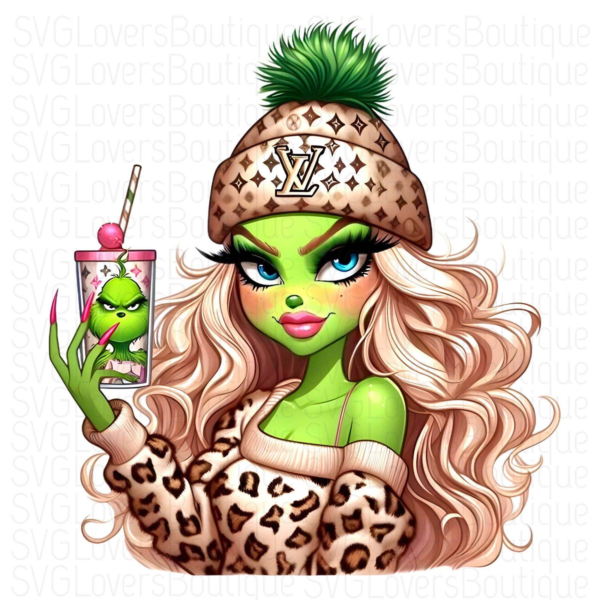 Lady Grinch PNG / Santa Grinch PNG / Barbie Grinch / Chica - Etsy España