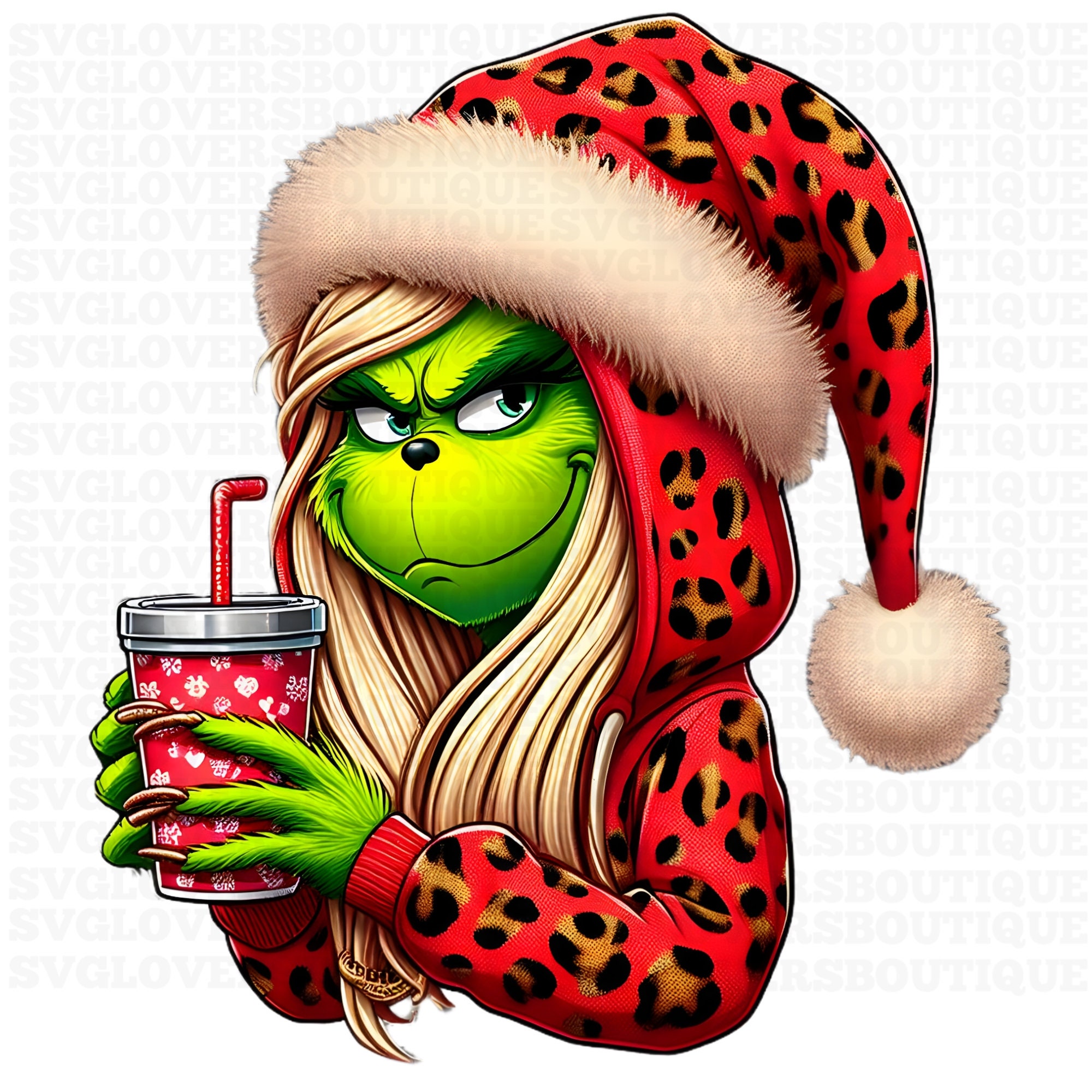 Lady Grinch PNG / Santa Grinch PNG / Barbie Grinch / Chica - Etsy España