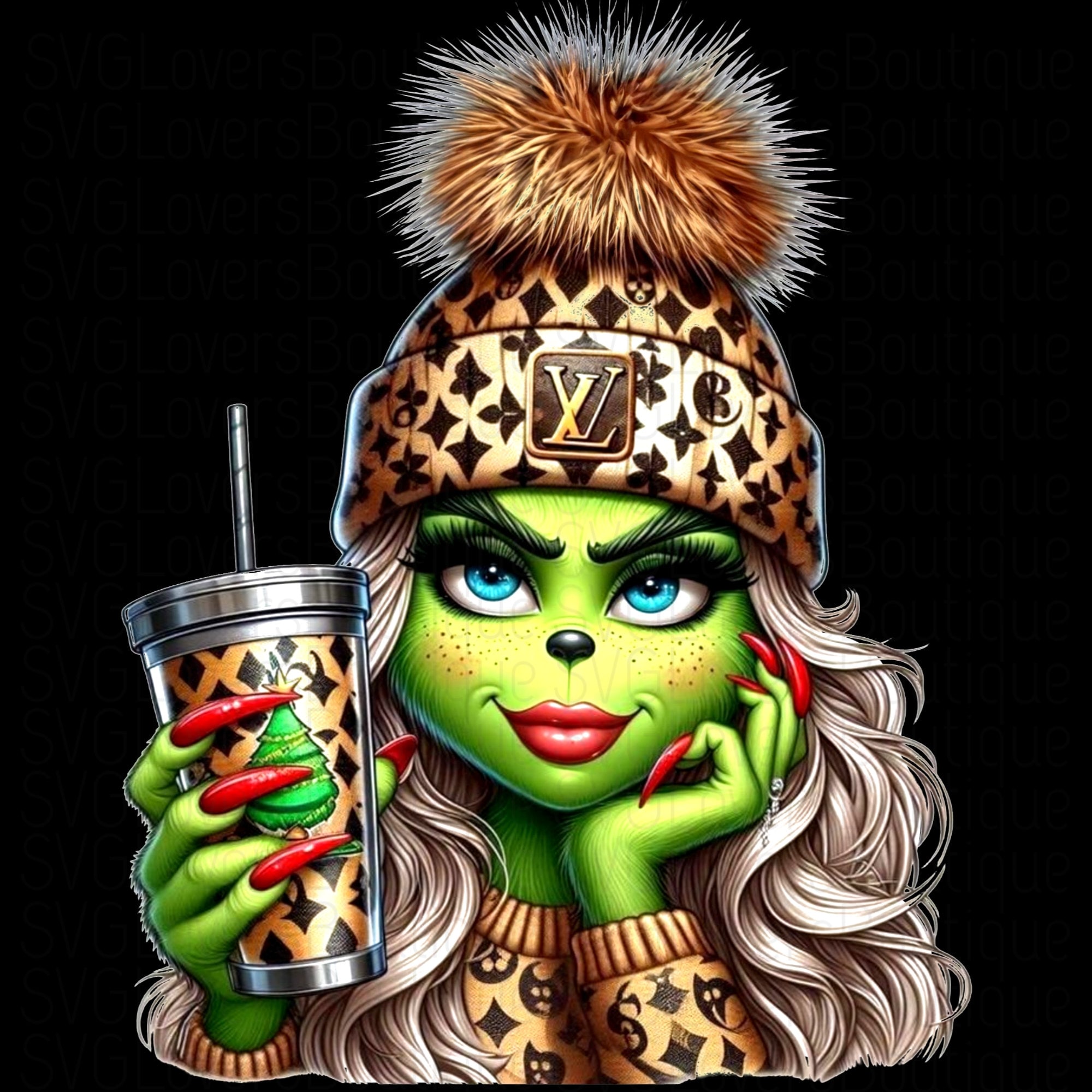 Lady Grinch PNG / Santa Grinch PNG / Barbie Grinch / Chica - Etsy México