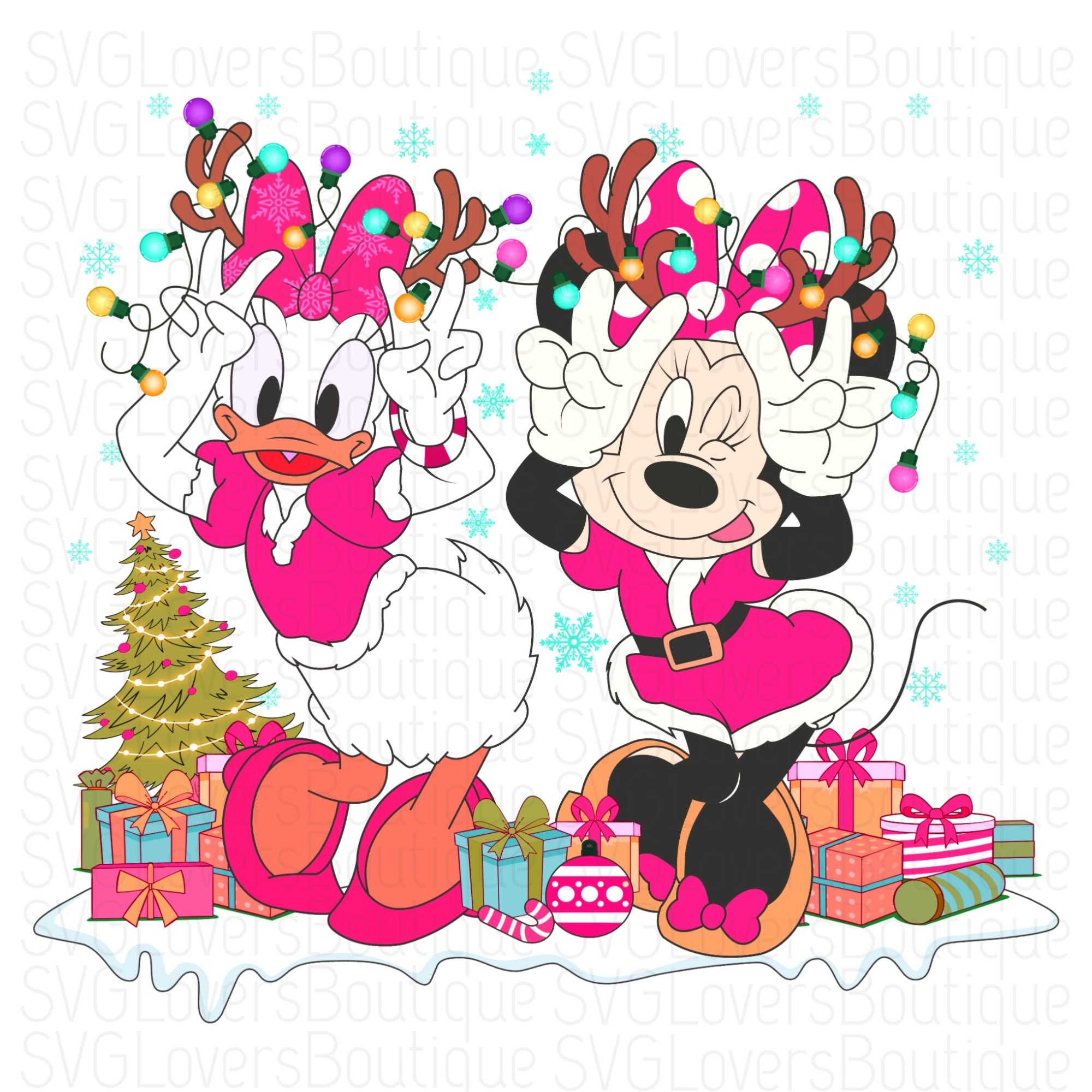 Minnie y Daisy Navidad PNG Escuadrón de Navidad Png Diseño - Etsy México