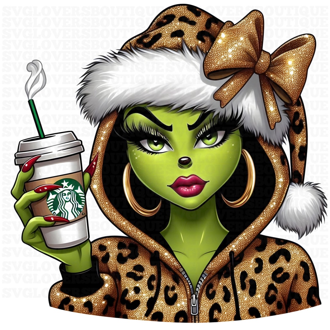 Lady Grinch Png Santa Grinch Png Barbie Grinch Green Etsy
