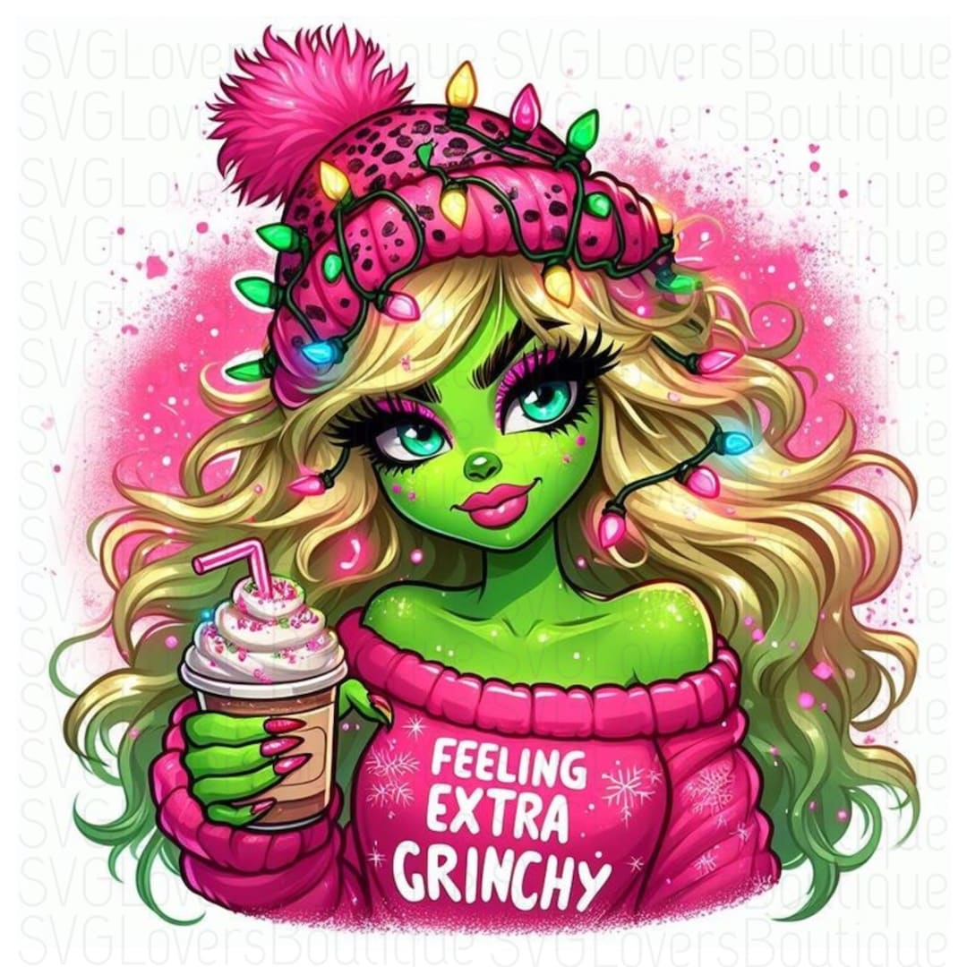 Lady Grinch PNG Santa Grinch PNG Barbie Grinch Green - Etsy Australia