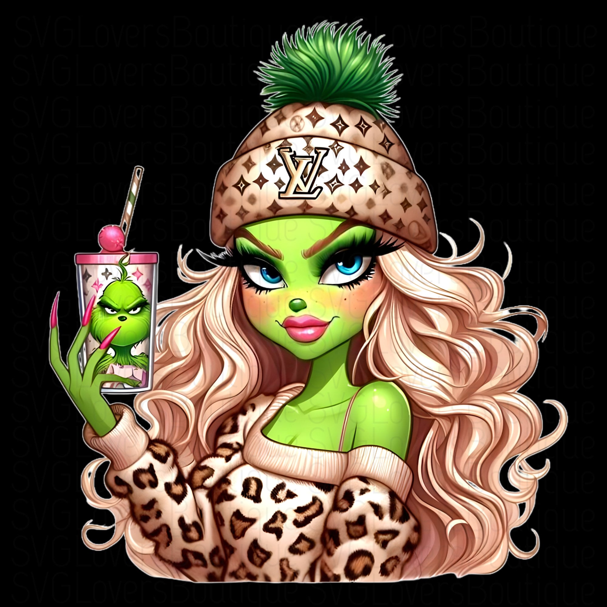 Lady Grinch PNG / Santa Grinch PNG / Barbie Grinch / Chica - Etsy España