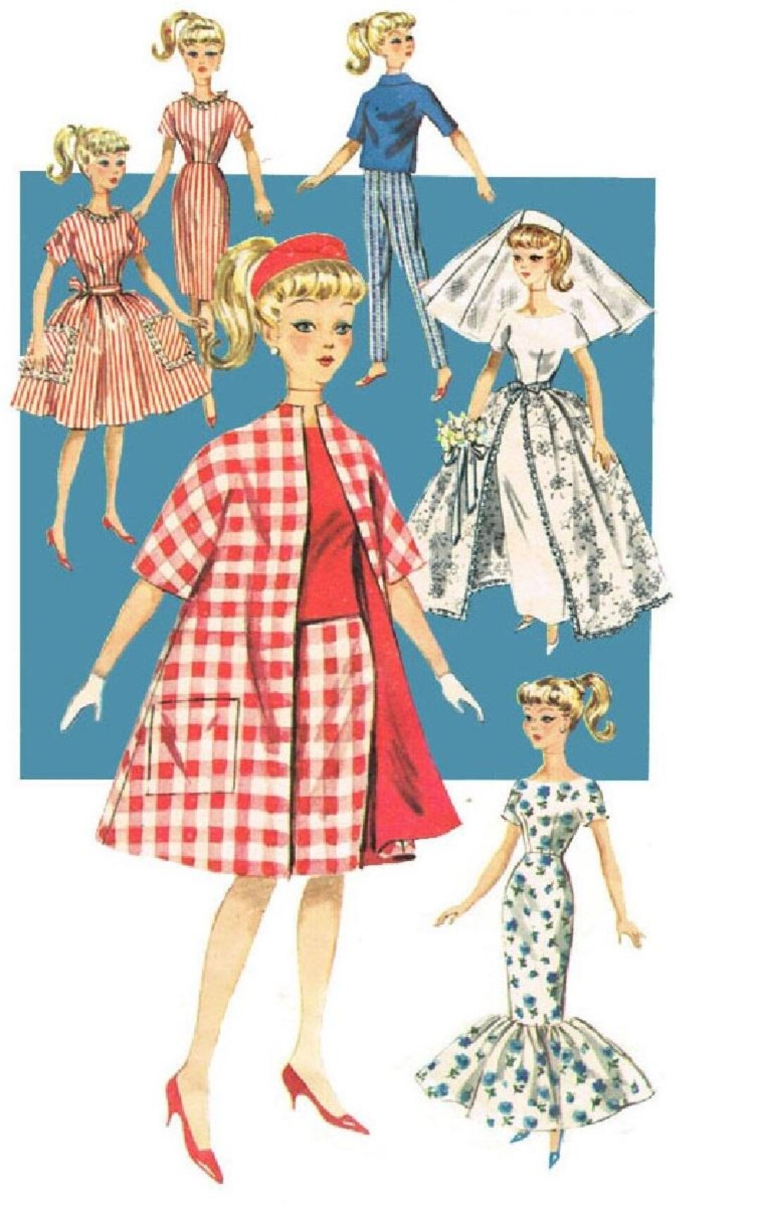 Vintage Sewing Pattern Fashion Dolls 11-1/2" Wardrobe Clothes for Dolls ...