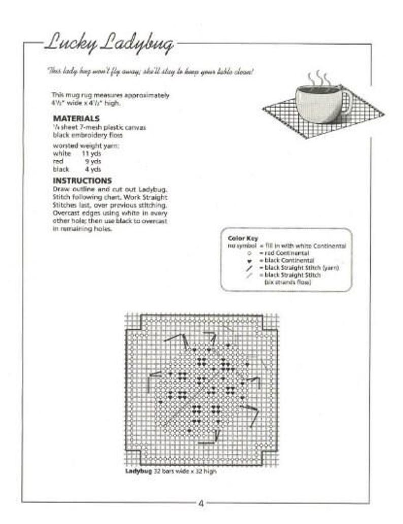 PDF Vintage Plastic Canvas Pattern - Mighty Mugrugs - Etsy