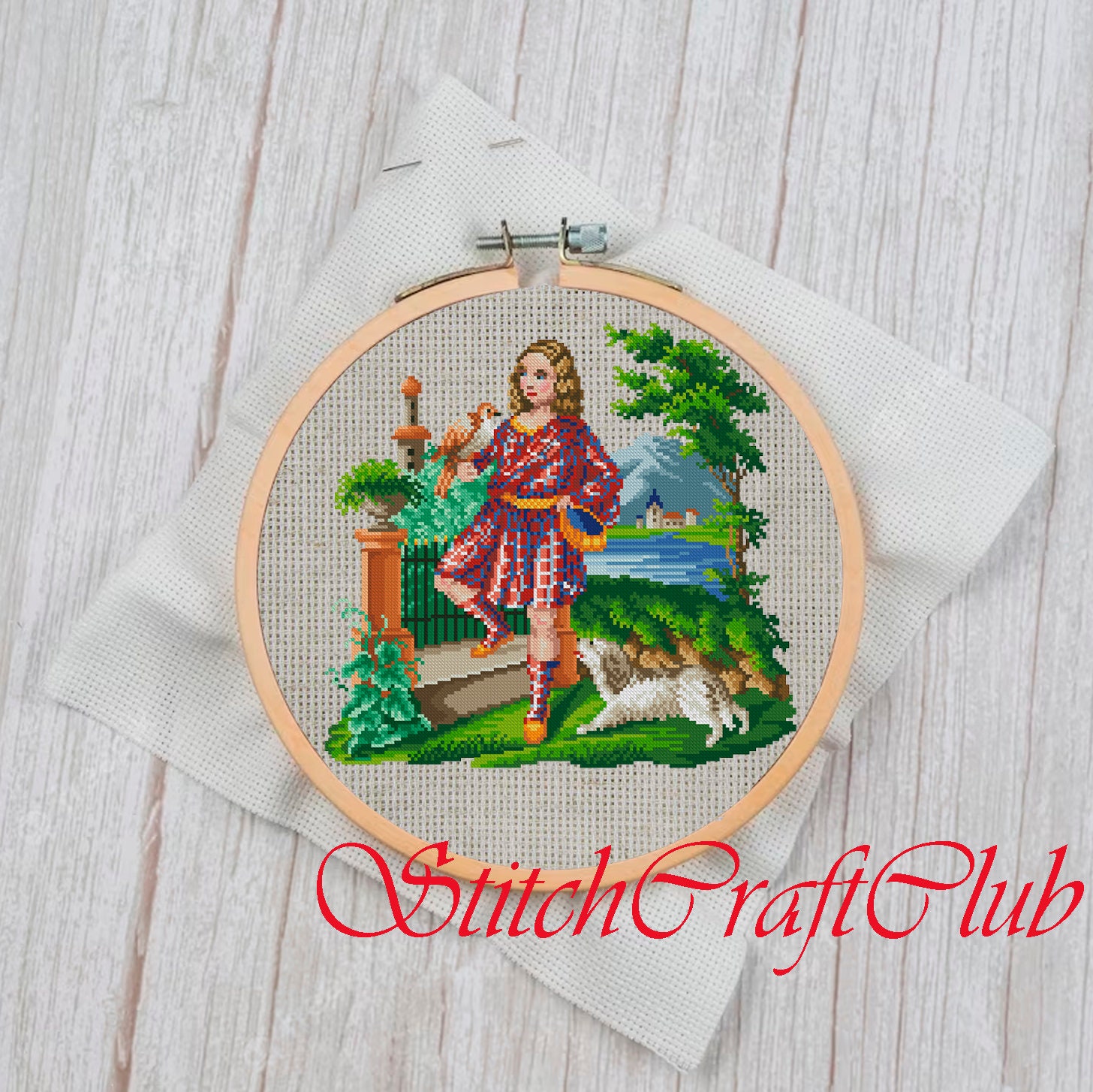 Vintage Cross Stitch Pattern PDF - Counted Sampler People - Embroidery ...